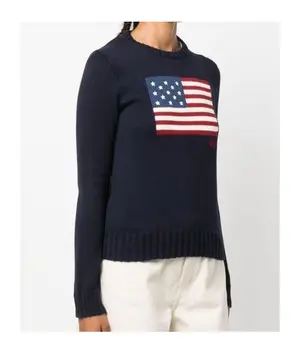 Polo Ralph Lauren Flag Intarsia Crewneck Jumper - Black