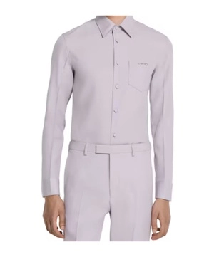 Gucci Gabardine Collared Long-sleeve Shirt - Lavender