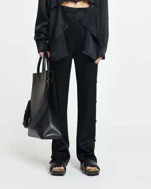 Nanushka Felina Straight-leg Satin Trousers - Black