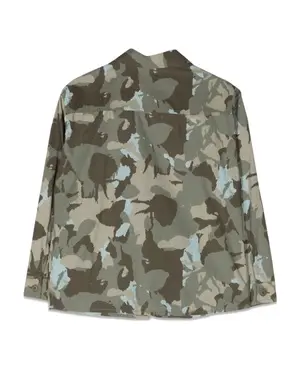 Aspesi Camouflage-print Two-pocket Shirt With Logo Detail