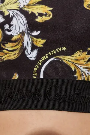 Versace Baroque Print Long Sleeve Crop Top