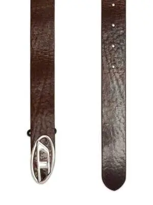 DIESEL® 1dr Logo Buckle Belt - Black