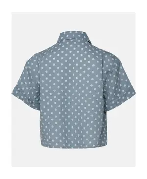 Aspesi Polka Dot Print Cropped Shirt - Gray