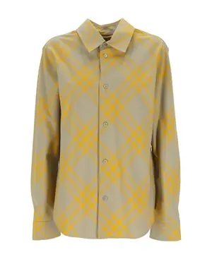 Burberry Checked Collared Long-sleeve Shirt