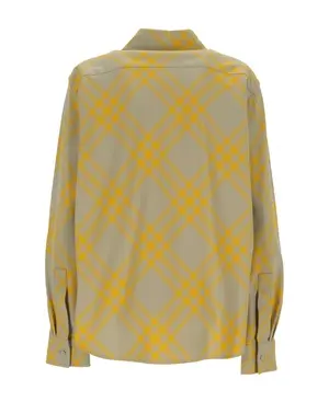 Burberry Checked Collared Long-sleeve Shirt