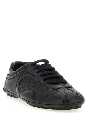 Prada Lace-up Round Toe Low-top Sneakers
