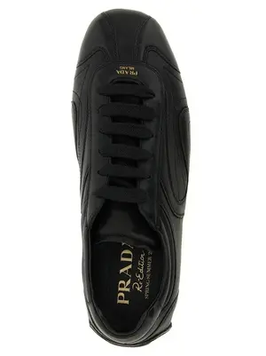 Prada Lace-up Round Toe Low-top Sneakers