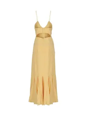 Sportmax V-neck Gathered Maxi Dress