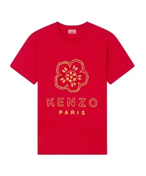 Kenzo Boke Flower' Embroidered Slim T-shirt In Cotton - Cherry