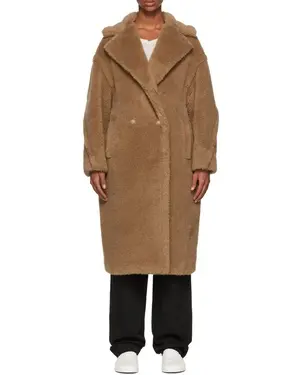 Max Mara Double-breasted Long Teddy Coat - Camel