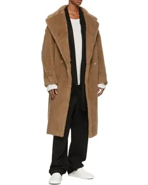 Max Mara Double-breasted Long Teddy Coat - Camel