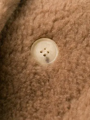 Max Mara Double-breasted Long Teddy Coat - Camel