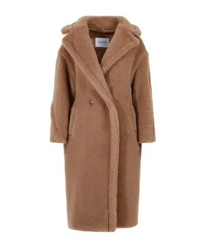 Max Mara Double-breasted Long Teddy Coat - Camel