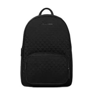 Emporio Armani Logo Lettering Zipped Backpack - Black