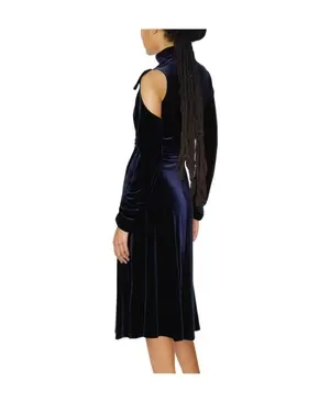 Versace High Neck Velvet Dress