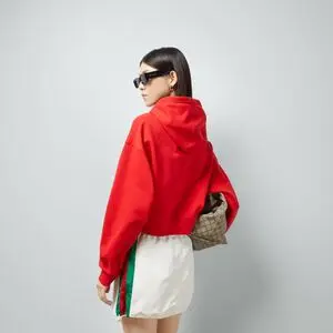 Gucci Logo Embroidered Cotton Hoodie