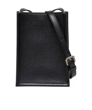 Alexander McQueen Logo Embossed Crossbody Bag - Black