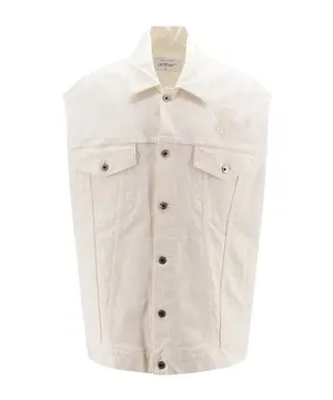 Off-white Button Detailed Vests For Men