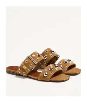 Valentino Garavani Nellcôte Buckled Slide Sandals - Brown