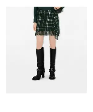 Burberry Checked Fringed Mini Skirt