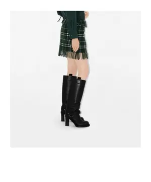 Burberry Checked Fringed Mini Skirt