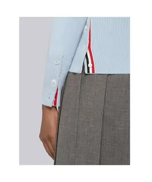 Thom Browne Four-bar V-neck Cardigan - Light Blue
