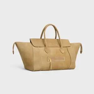 Celine Luggage In Suede Calfskin - Light Brown