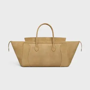 Celine Luggage In Suede Calfskin - Light Brown