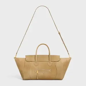 Celine Luggage In Suede Calfskin - Light Brown