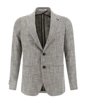 Tagliatore Linen Silk Blend Jacket - Gray