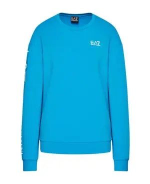 Emporio Armani Long Sleeve Crewneck With Logo Detail - Blue