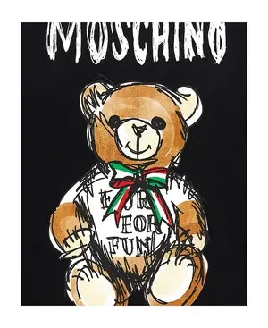 Moschino Teddy Bear Print Crewneck Sweatshirt - Black