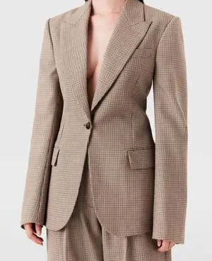 Stella McCartney Checked Single-breasted Blazer - Brown