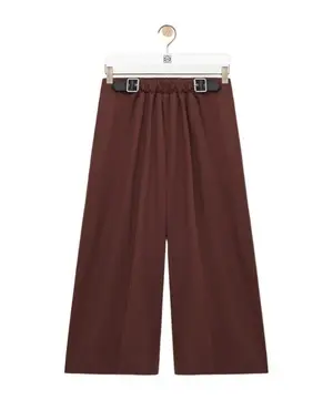 Loewe Cropped Belted Trousers - Coffee