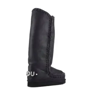 Mou Glitter Logo Eskimo Boots - Black