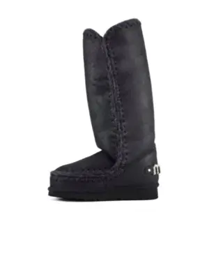 Mou Glitter Logo Eskimo Boots - Black