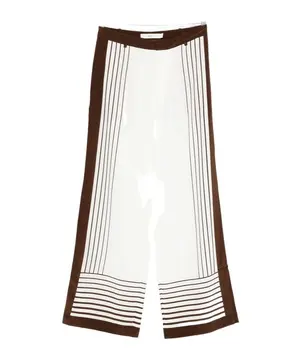 SIR. Striped Wide Leg Pants With Belt Loops - No