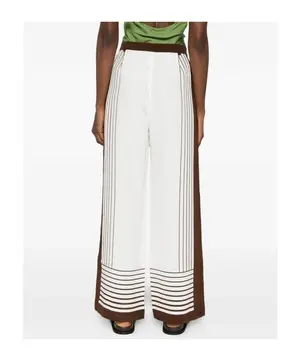 SIR. Striped Wide Leg Pants With Belt Loops - No