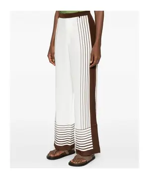 SIR. Striped Wide Leg Pants With Belt Loops