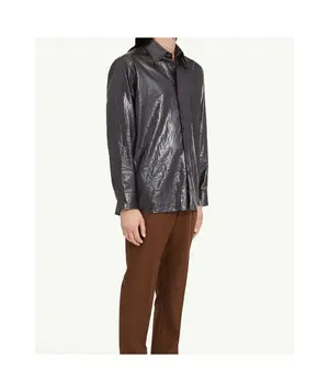 MAISON MARGIELA Shiny Coated Shirt - Brown