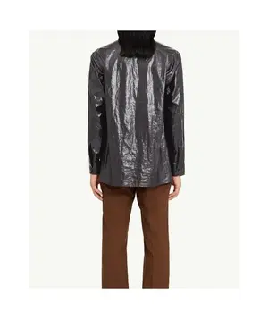 MAISON MARGIELA Shiny Coated Shirt - Brown