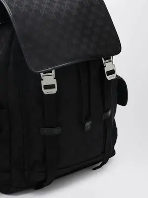 Gucci Gg Embossed Nylon Backpack - Black