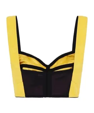 Dolce & Gabbana All-over Dg Logo Jacquard Corset Top - Black