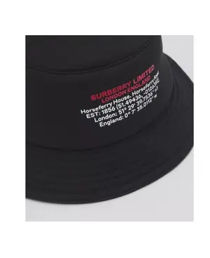 Burberry Location Print Cotton Bucket Hat