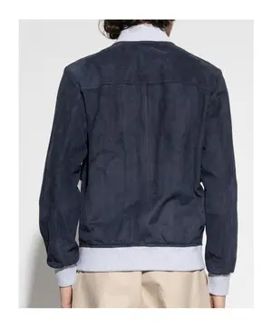 Eleventy Flap Pocket Suede Jacket - Navy