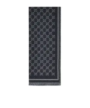 Gucci GG Wool Scarf Dark Blue