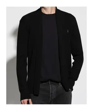 ALLSAINTS Minimalist Open Knit Cardigan With Logo Detail