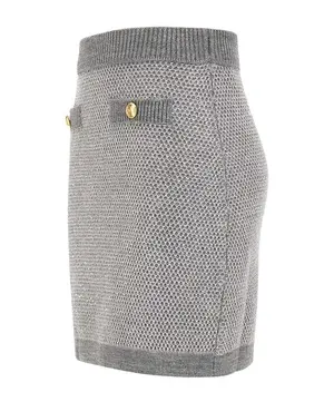 Elisabetta Franchi Sequined Knit Skirt - Gray