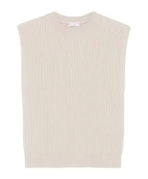 Brunello Cucinelli Ribbed Knit Sleeveless Vest