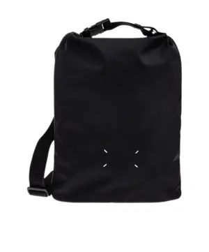 MAISON MARGIELA Logo Detailed Roll-up Backpack - Black